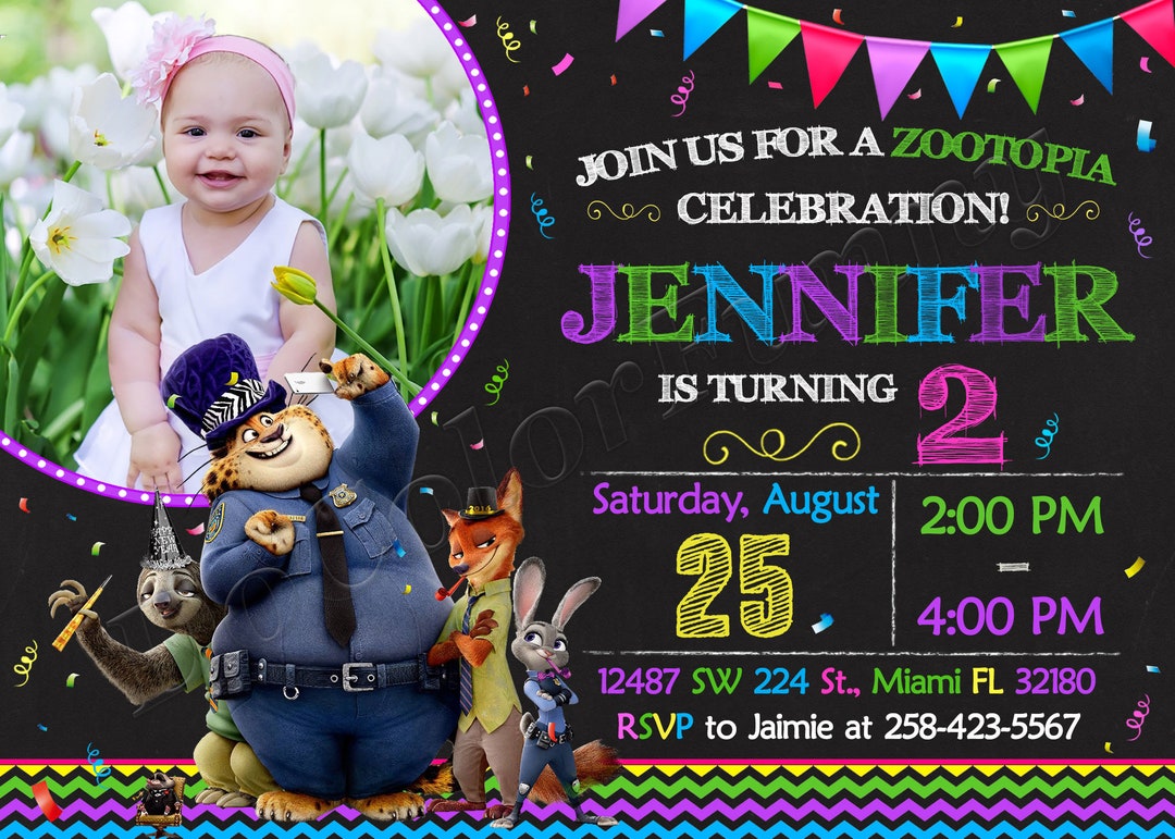 Zootopia Invitation Zootopia Birthday Invitation Zootopia Party ...