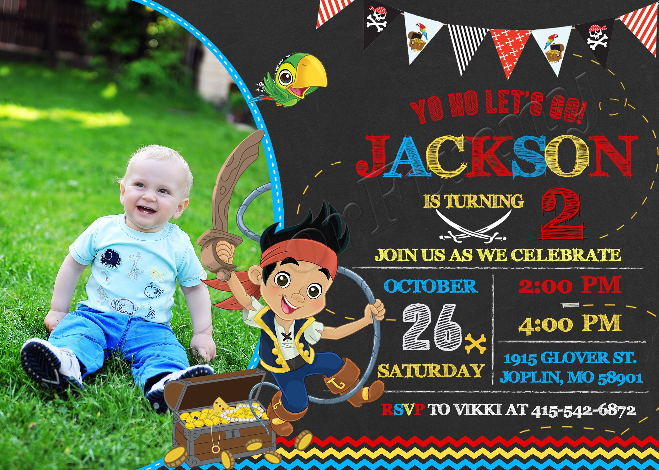 Jake and the Neverland Pirates Invitation Captain Jake Pirates ...