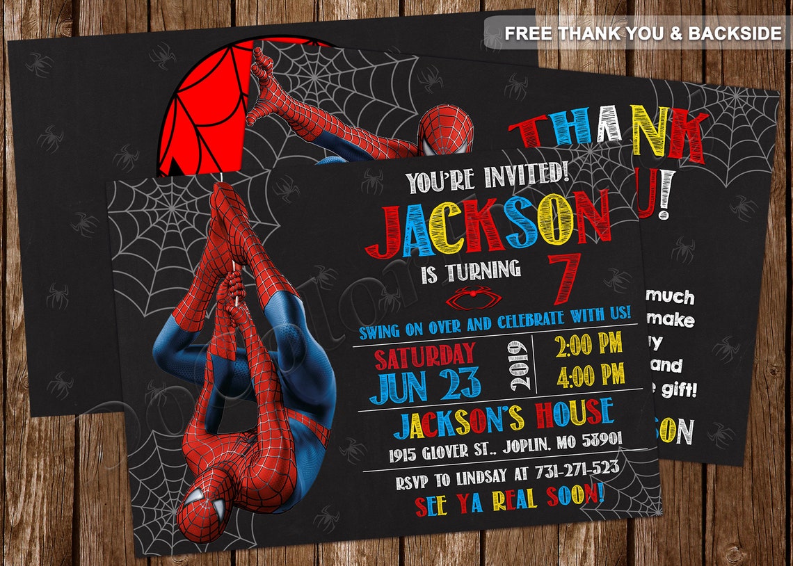 Spiderman Invitation Spider Man Invitation Spiderman Party Spiderman ...