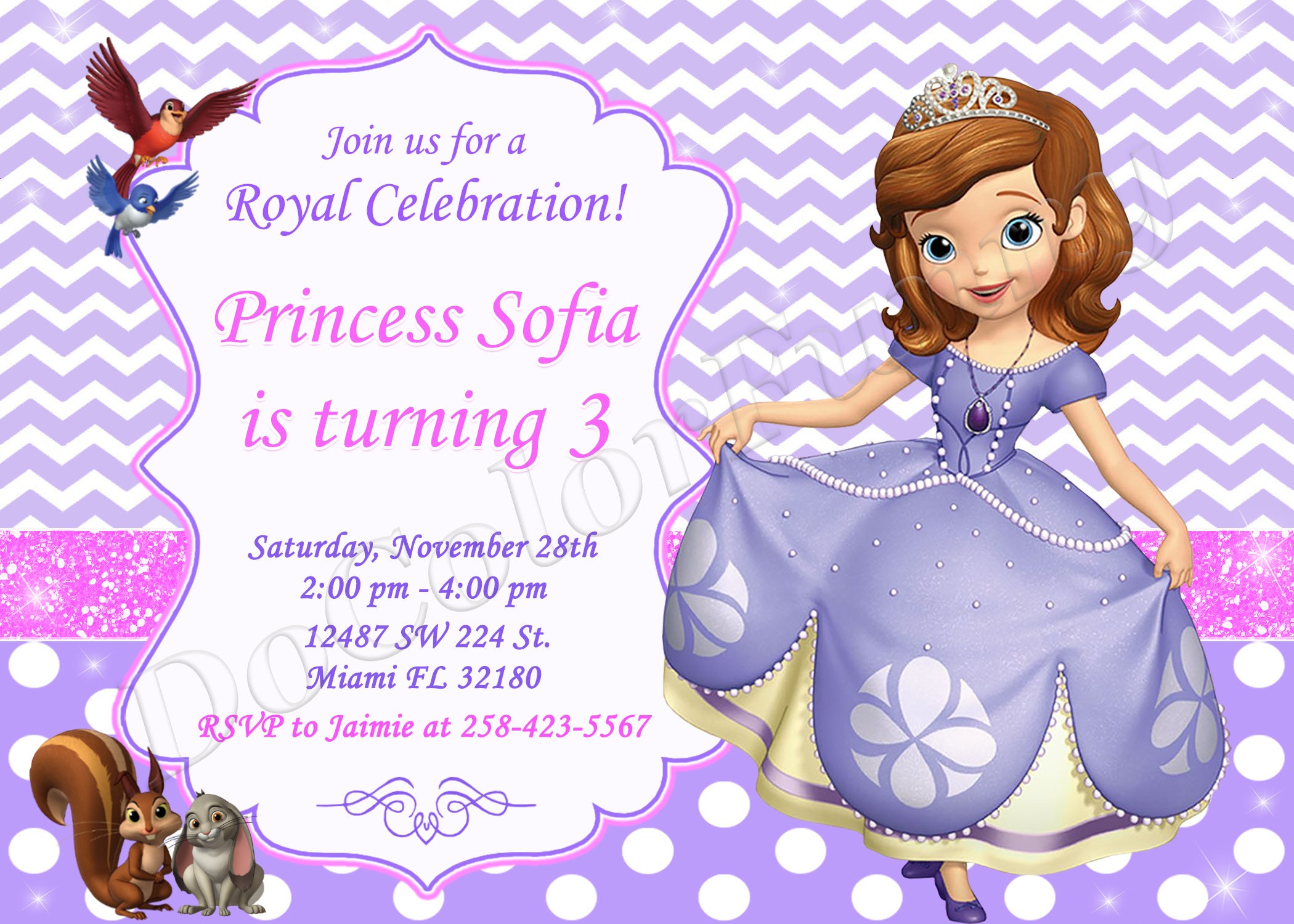 Sofia the First Invitation Sofia Invitation Princess Sofia the First ...