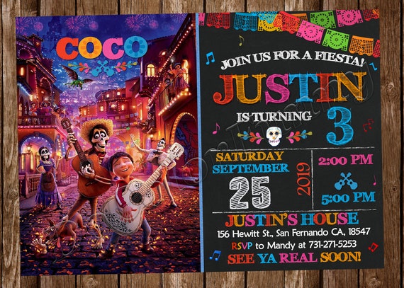 Coco Invitation Coco Birthday Invitation Fiesta Invitation | Etsy