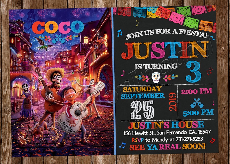 Coco Invitation Coco Birthday Invitation Fiesta Invitation | Etsy