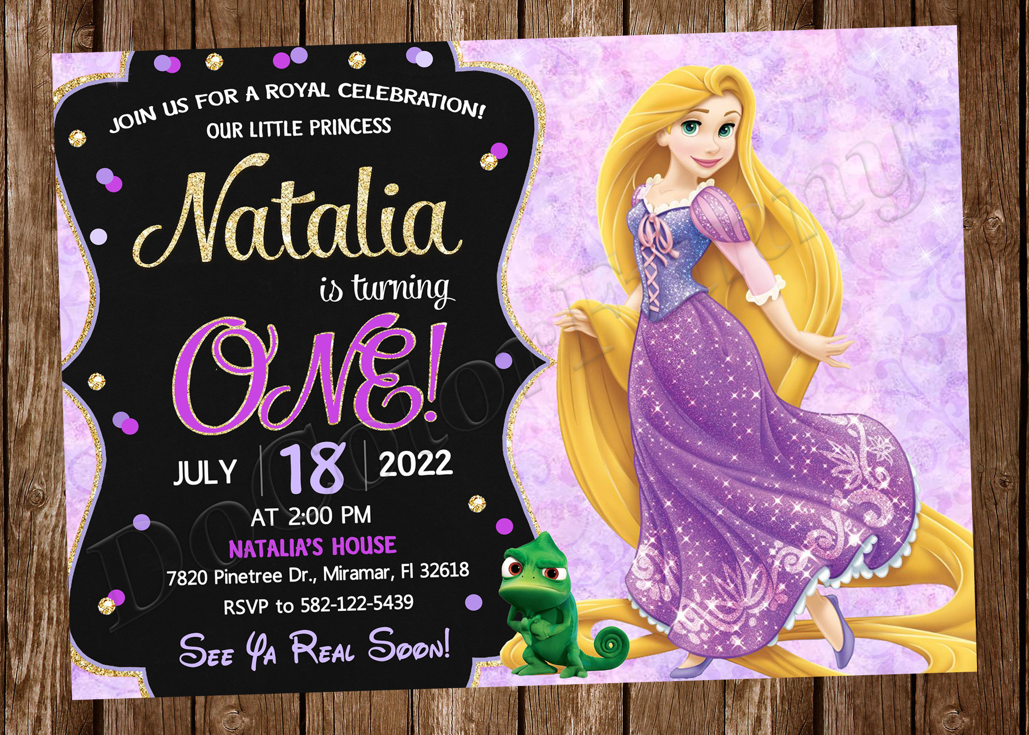 Rapunzel Invitation Tangled Invitation Princess Rapunzel Invitation ...