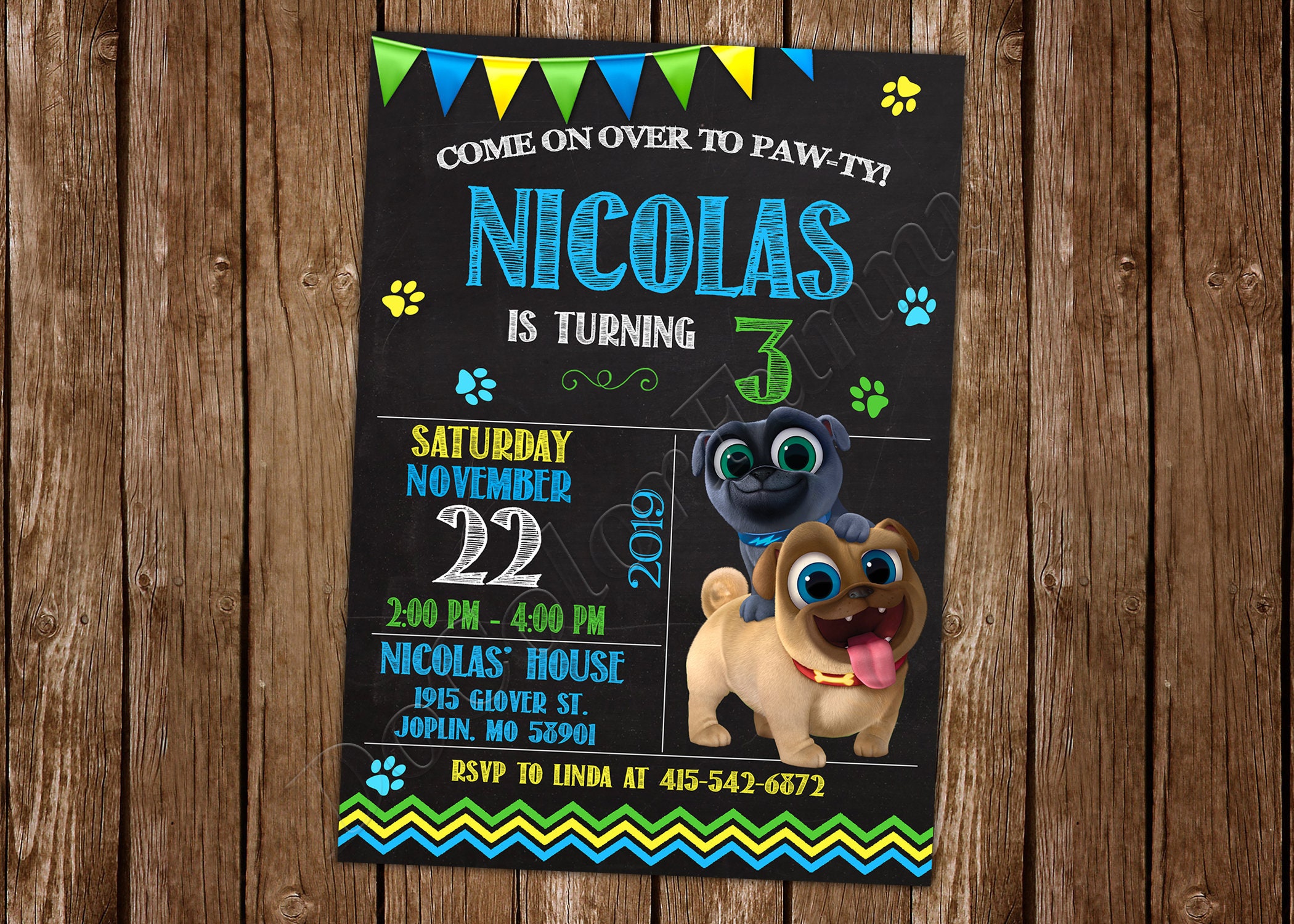 Puppy Dog Pals Invitation Puppy Dog Pals Birthday Party Invitation ...