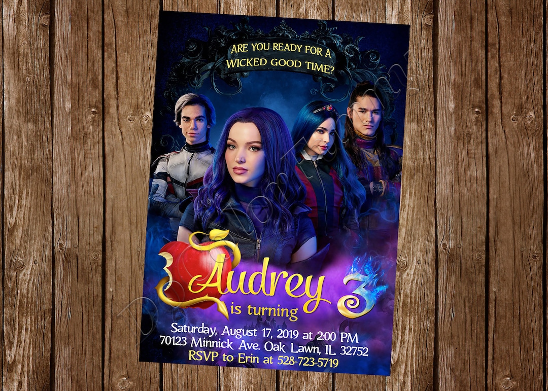 Descendants Invitation Descendants Birthday Invitation Descendants ...