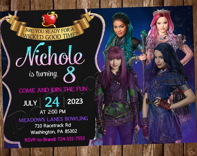 Descendants Invitation Descendants Birthday Invitation Descendants ...