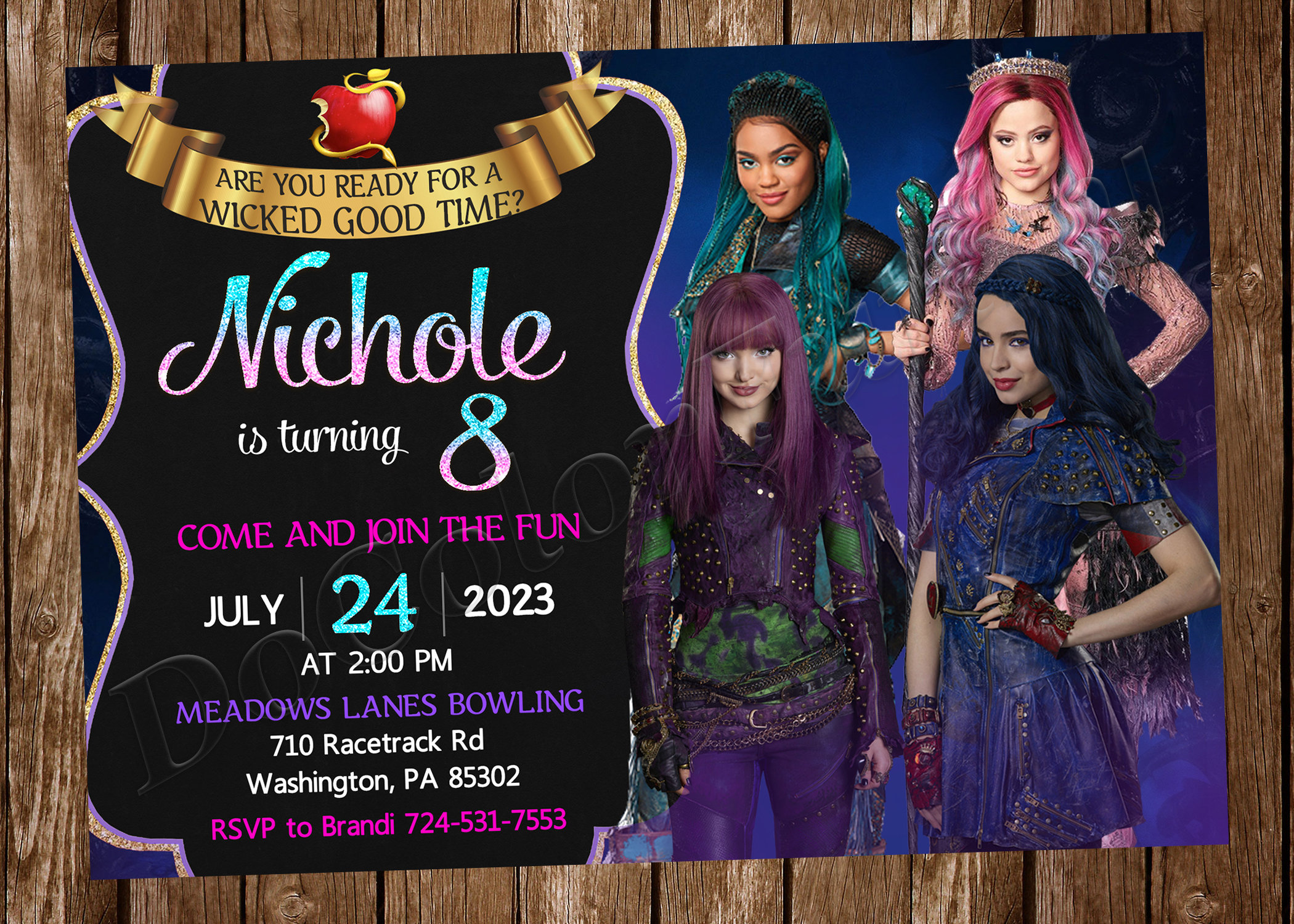 Descendants Invitation Descendants Birthday Invitation Descendants ...