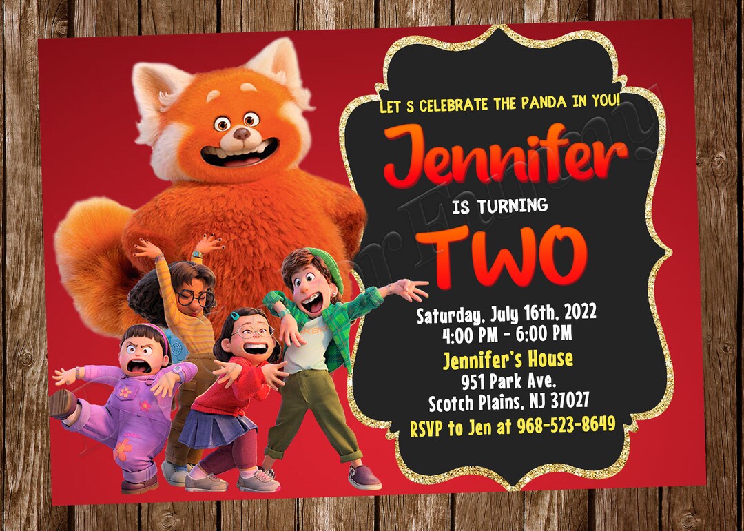 Turning Red Invitation Turning Red Birthday Turning Red Party Turning ...