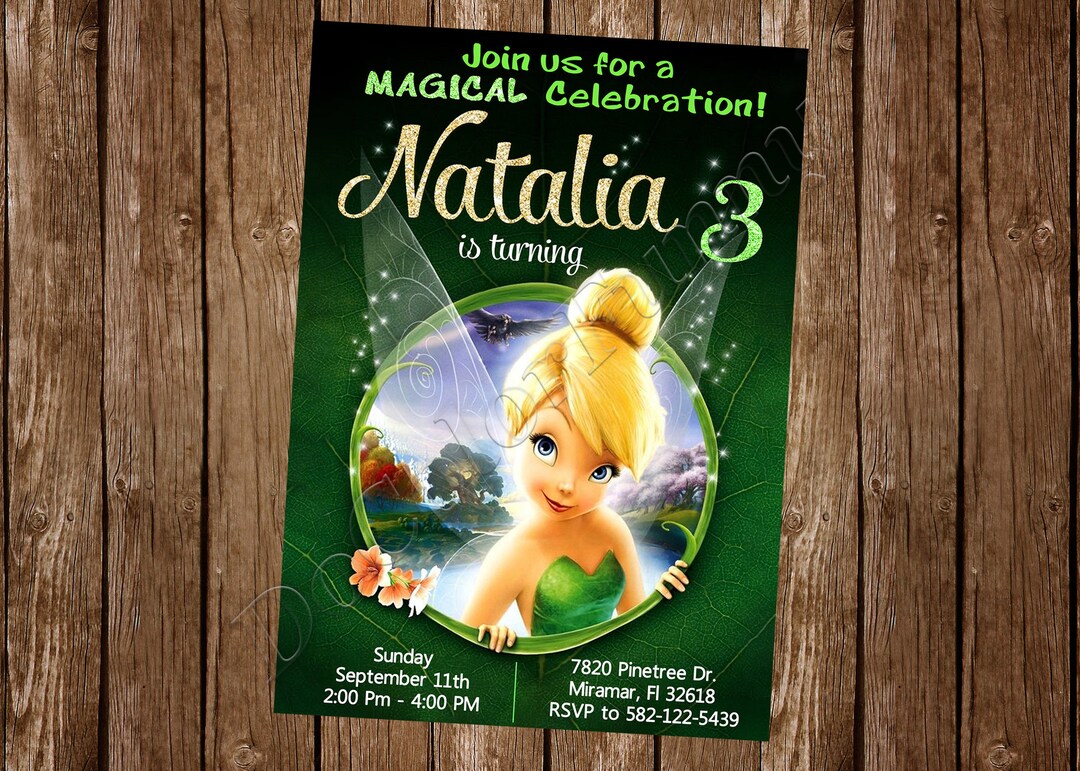 Tinkerbell Invitation Tinker Bell Invitation Tinkerbell Birthday Party