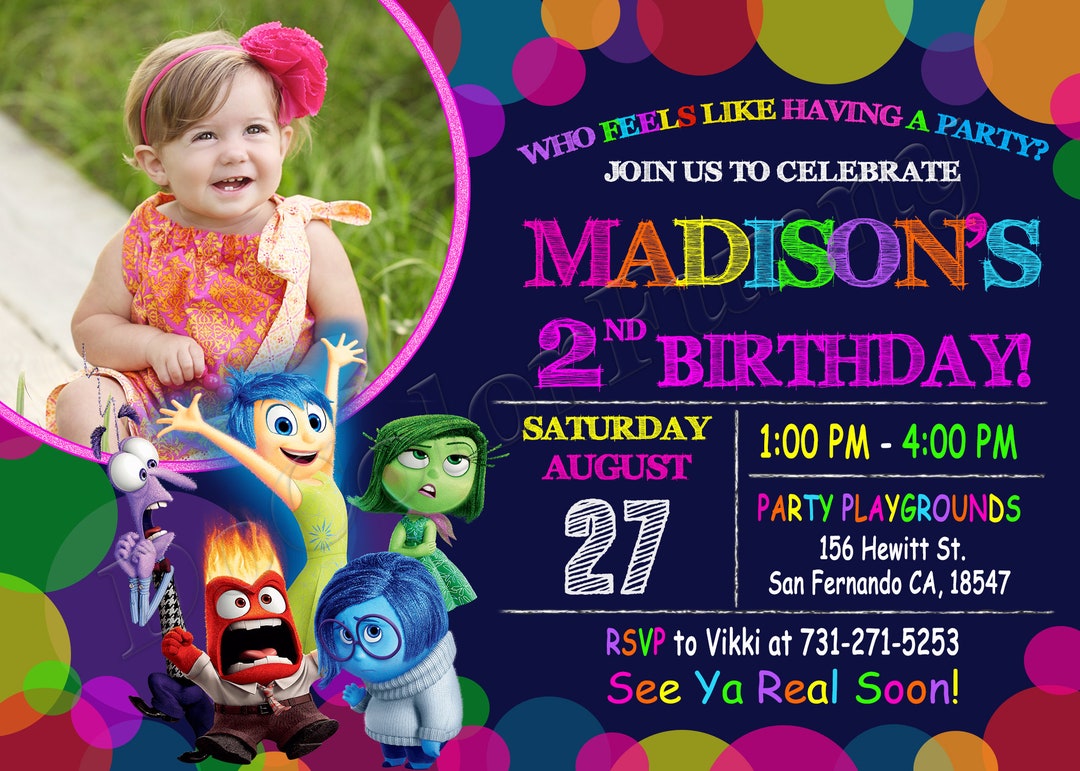 Inside Out Invitation Inside Out Birthday Invitation Inside Out Party ...
