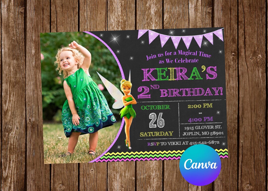 Tinkerbell Invitation Birthday Party Tinkerbell Birthday Invitation ...