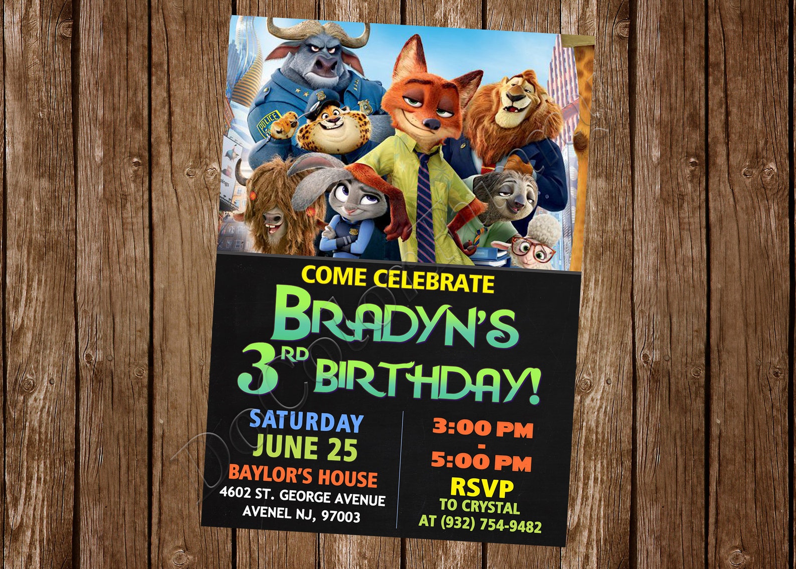 Zootopia Invitation Zootopia Birthday Invitation Zootopia Party ...