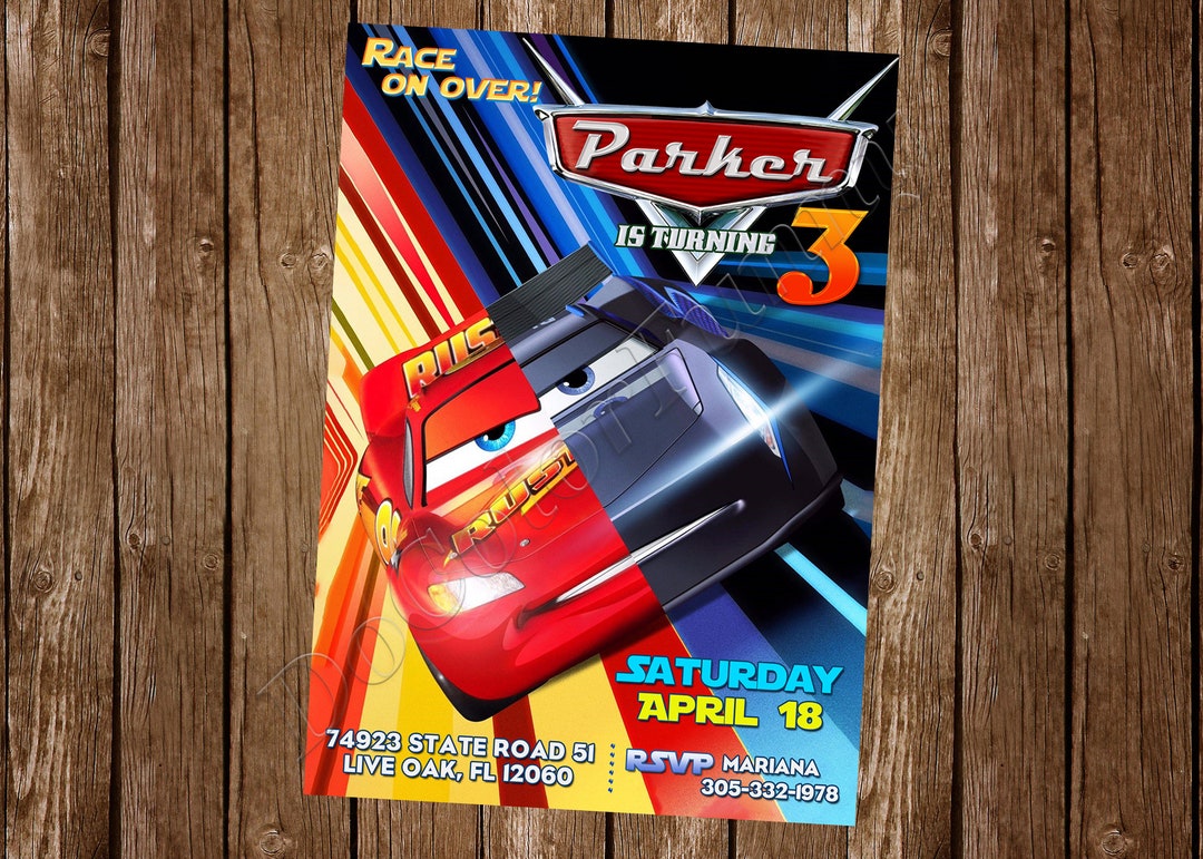 Cars Invitation Cars Birthday Invitation Mcqueen Invitation Cars Party ...