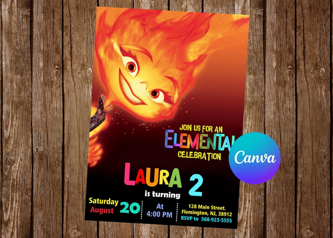 Elemental Invitation Birthday Party Elemental Birthday Invitation ...
