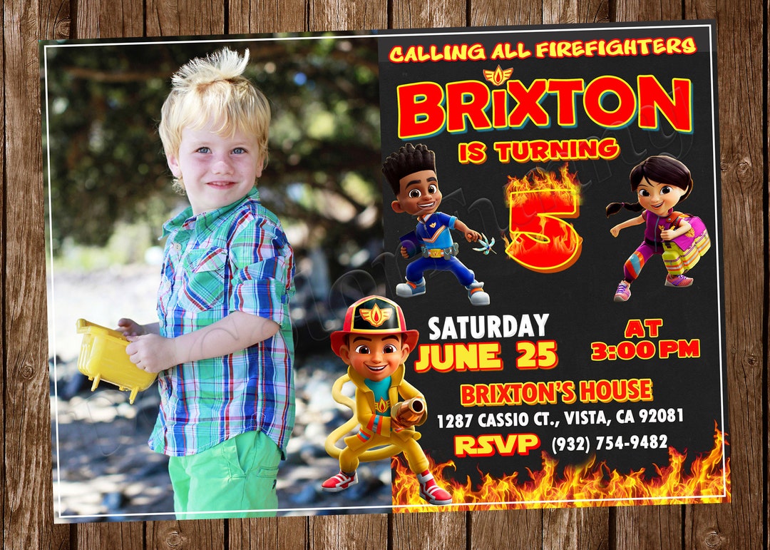 Firebuds Invitation Firebuds Birthday Firebuds Party Firebuds Invite ...