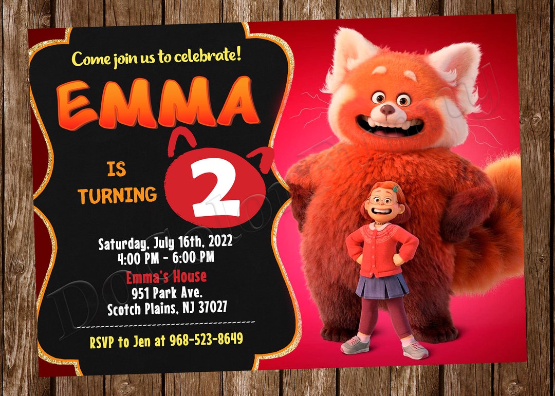 Turning Red Invitation Turning Red Birthday Turning Red Party Turning ...