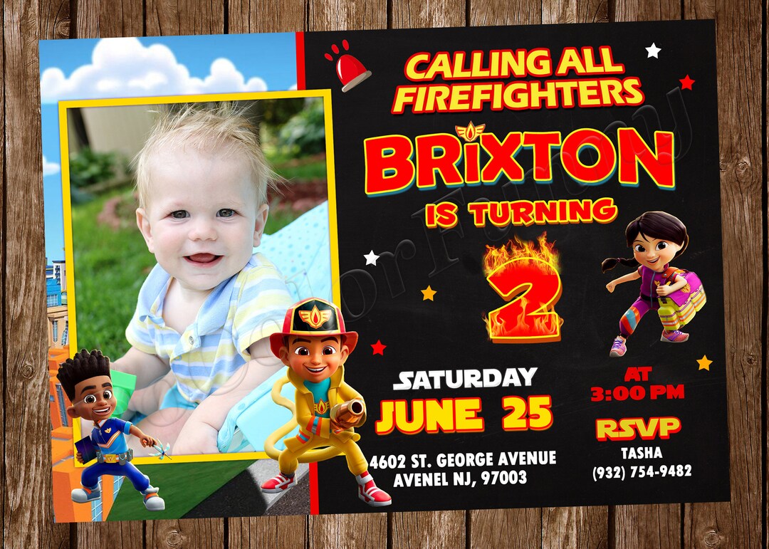 Firebuds Invitation Firebuds Birthday Firebuds Party Firebuds Invite ...