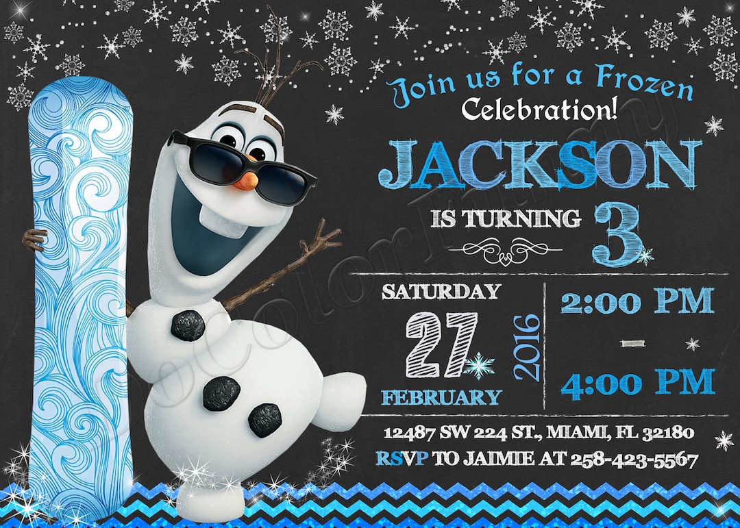 Olaf Invitation Frozen Invitation Olaf Birthday Invitation Frozen Party ...