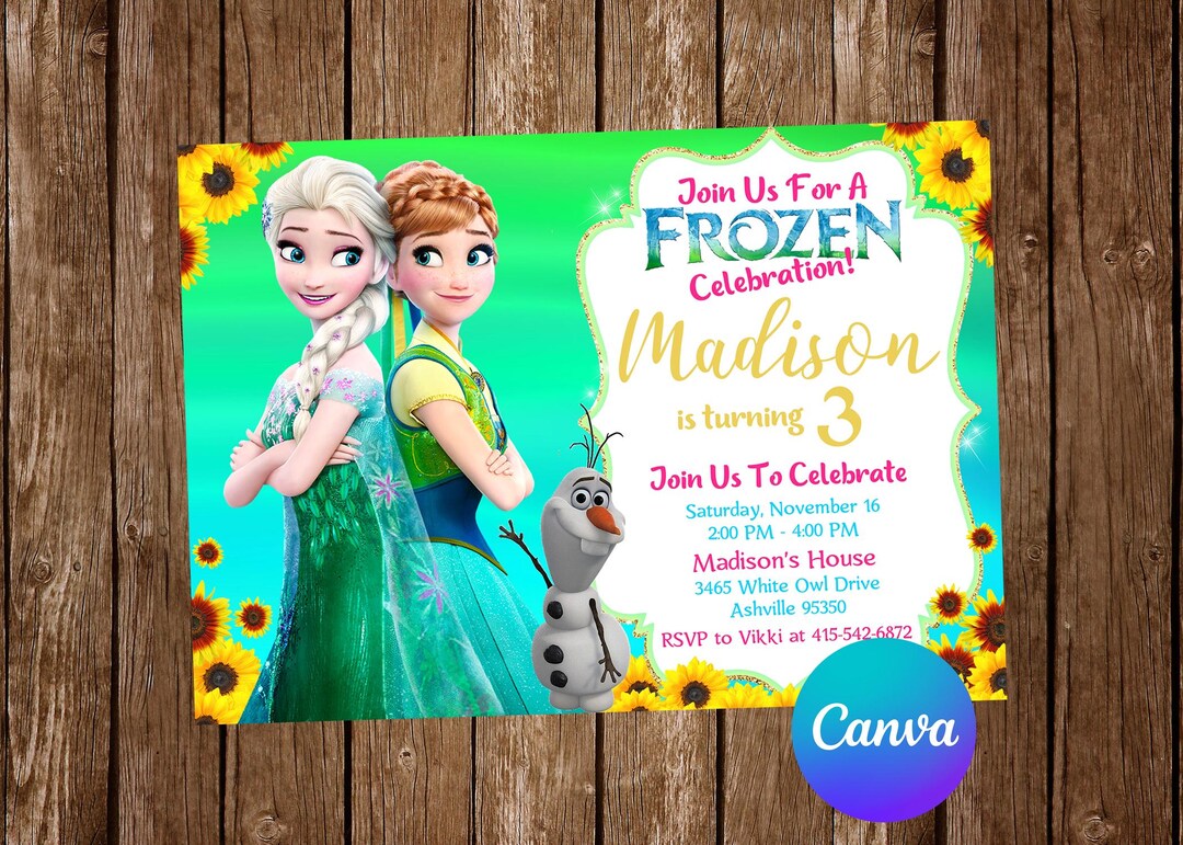 Frozen Fever Invitation Frozen Invitation Frozen Birthday Invitation ...