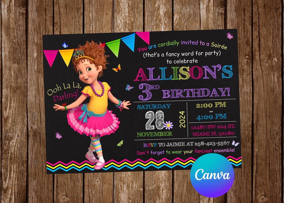 Fancy Nancy Invitation Birthday Party Fancy Nancy Birthday Invitation ...