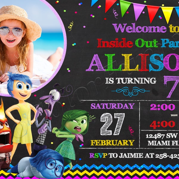 Inside Out Invite - Etsy