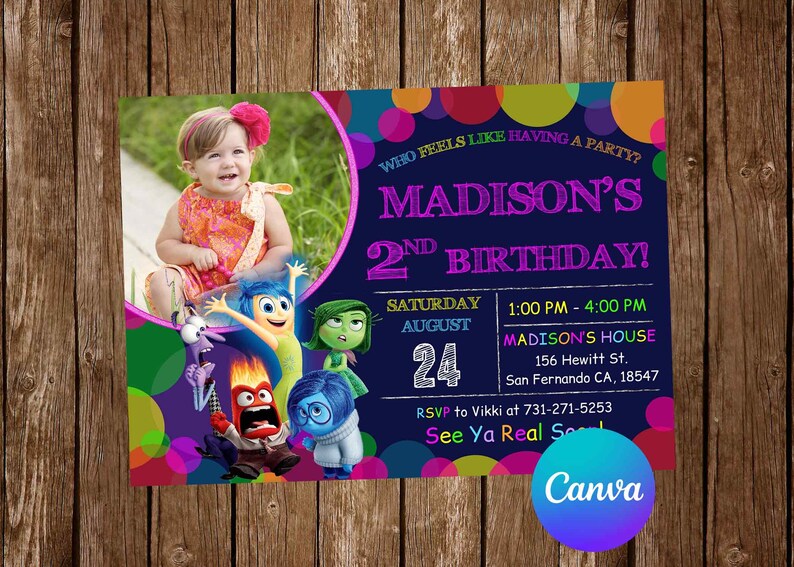 Inside Out Invitation Birthday Party Inside Out Birthday Invitation ...