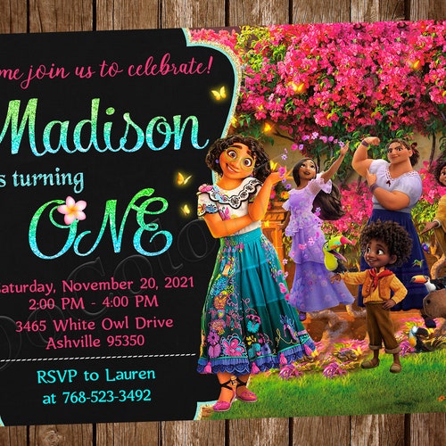 Encanto Mirabel Purple Birthday Party Invitation - Etsy