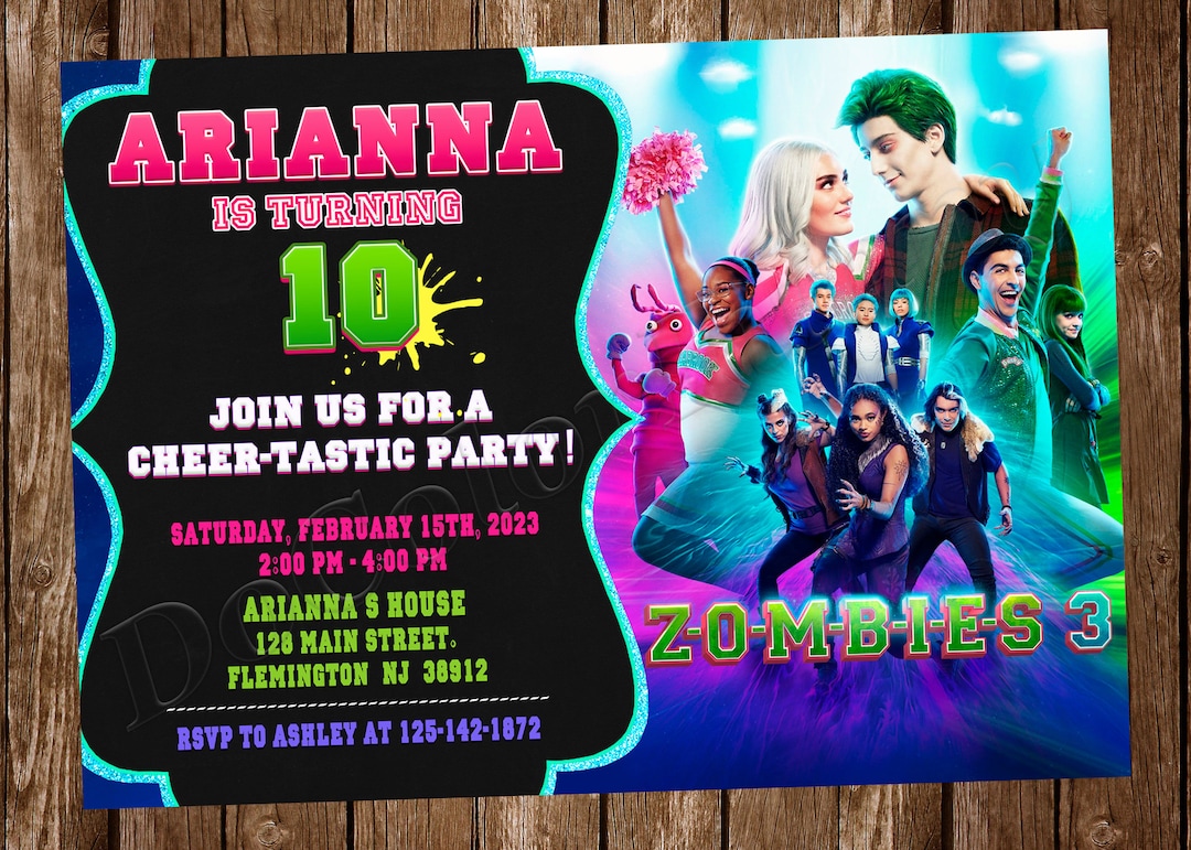 Zombies Invitation Zombies Birthday Invitation Zombies Party Zombies ...
