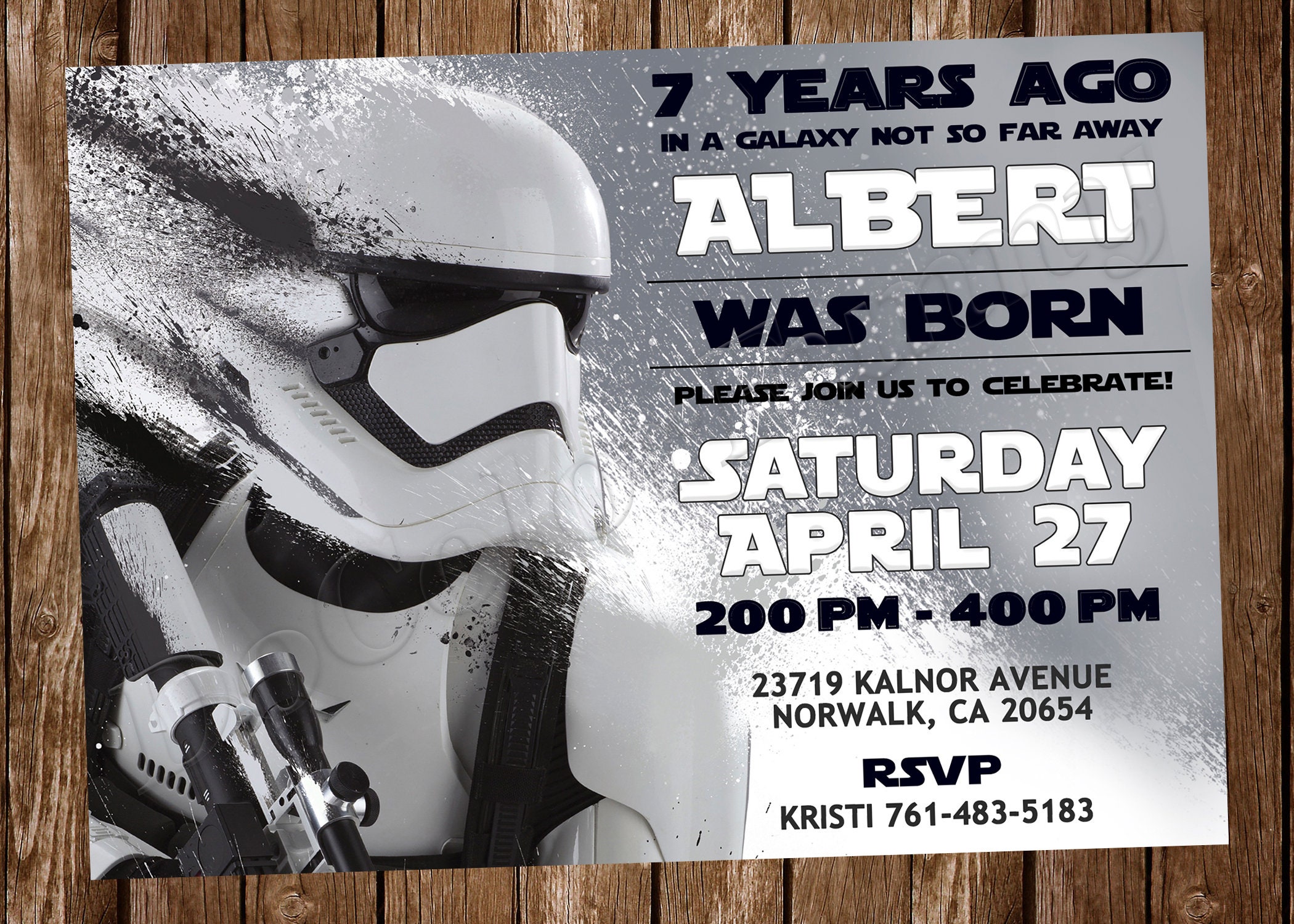 Star Wars Invitación Star Wars Fiesta de Cumpleaños Invitación Star ...