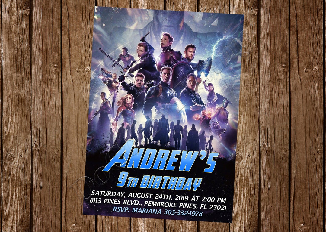 Avengers Endgame Invitation Avengers Invitation Avengers Endgame ...