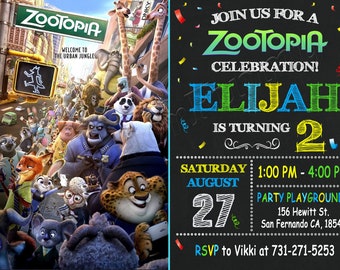 Zootopia Invitation Zootopia Birthday Invitation Zootopia Party ...