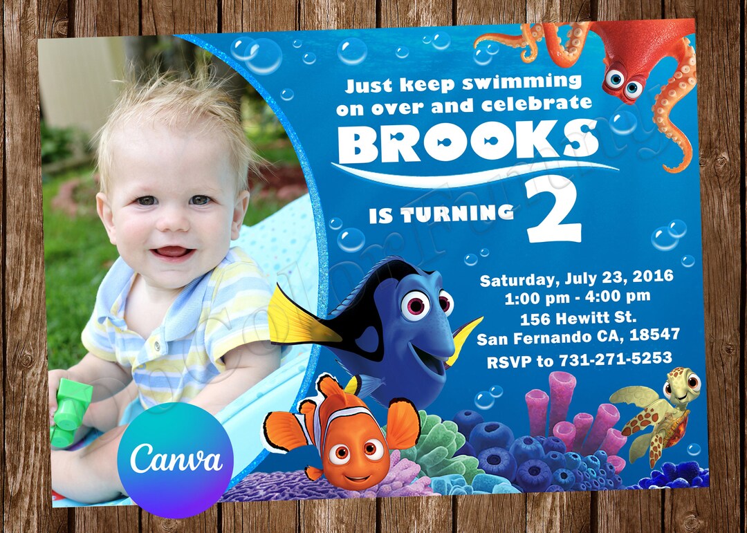 Finding Nemo Invitation Birthday Party Finding Nemo Birthday Invitation