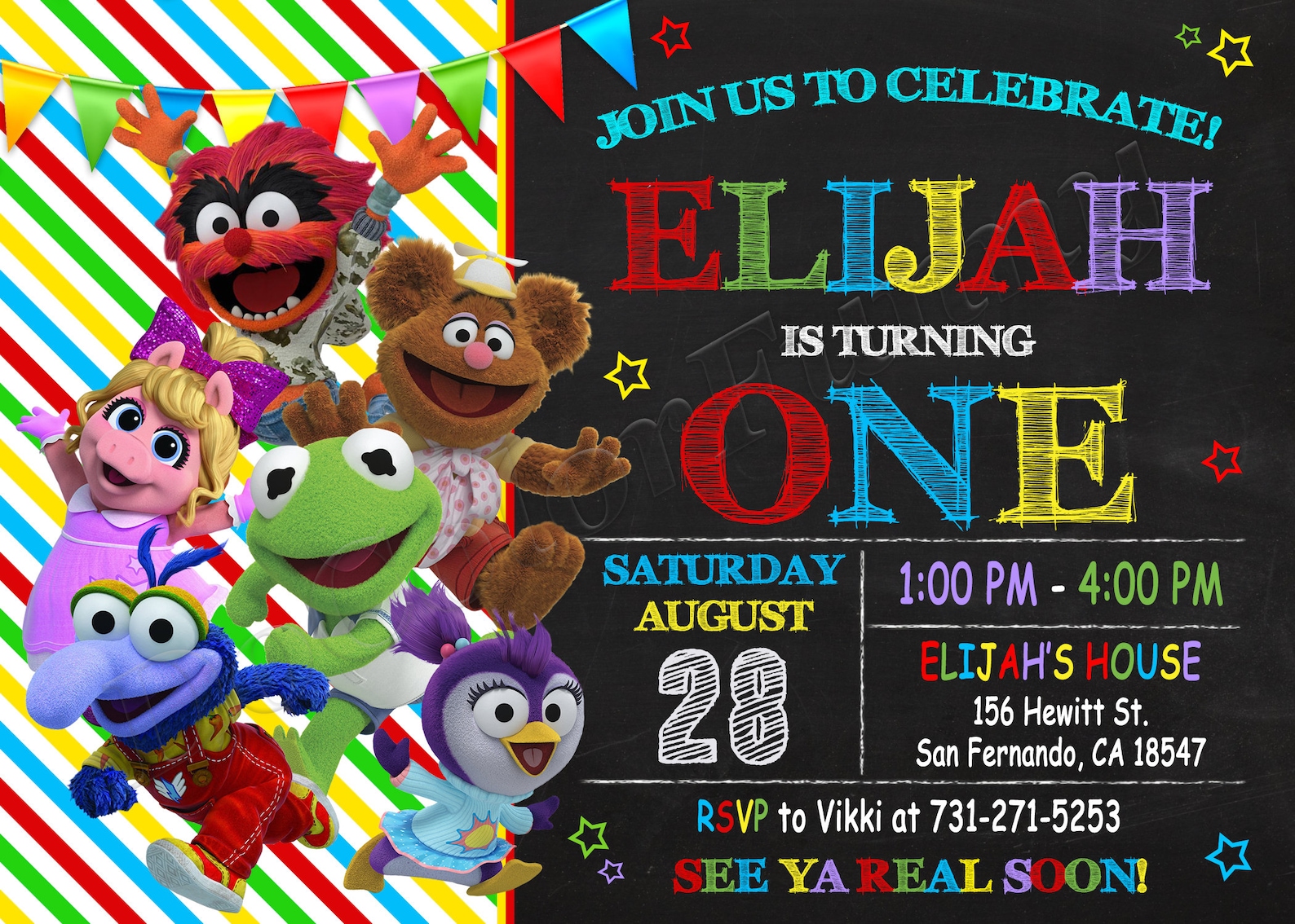 Muppet Babies Invitation Muppet Babies Birthday Party Invitation Muppet ...