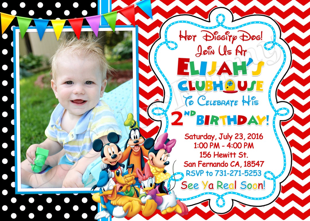 Mickey Mouse Clubhouse Invitation Mickey Mouse Invitation Mickey Mouse ...