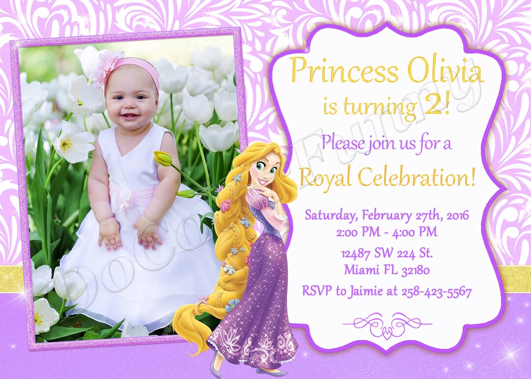 Rapunzel Invitation Tangled Invitation Princess Rapunzel Invitation ...