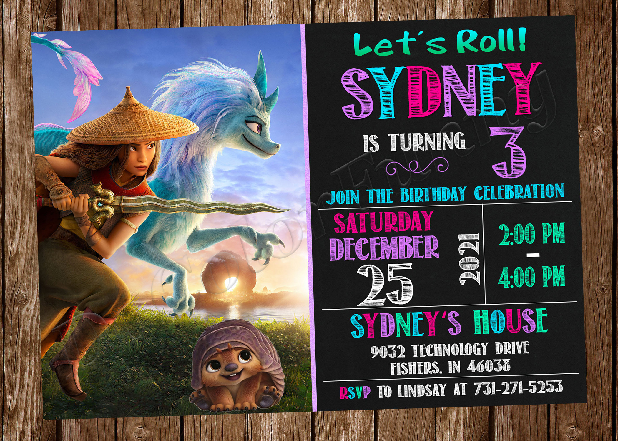 Raya and the Last Dragon Invitation Raya Invitation Raya Birthday Party ...