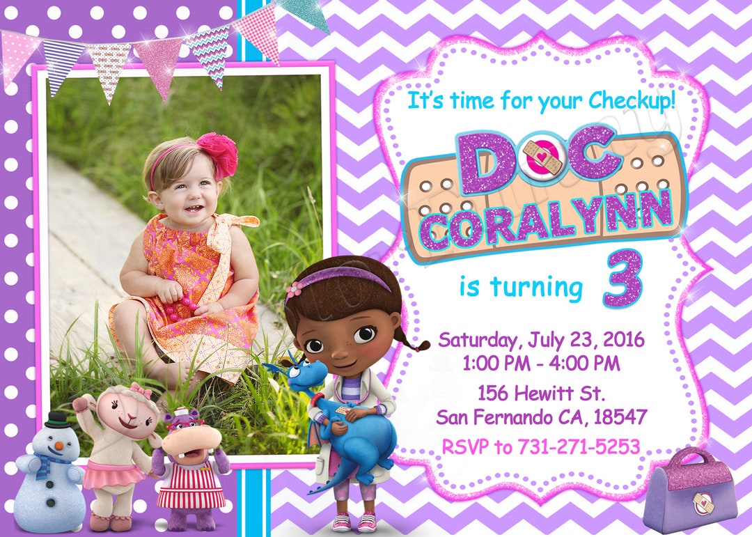 Doc Mcstuffins Invitation Doc Mcstuffins Birthday Invitation Doc ...