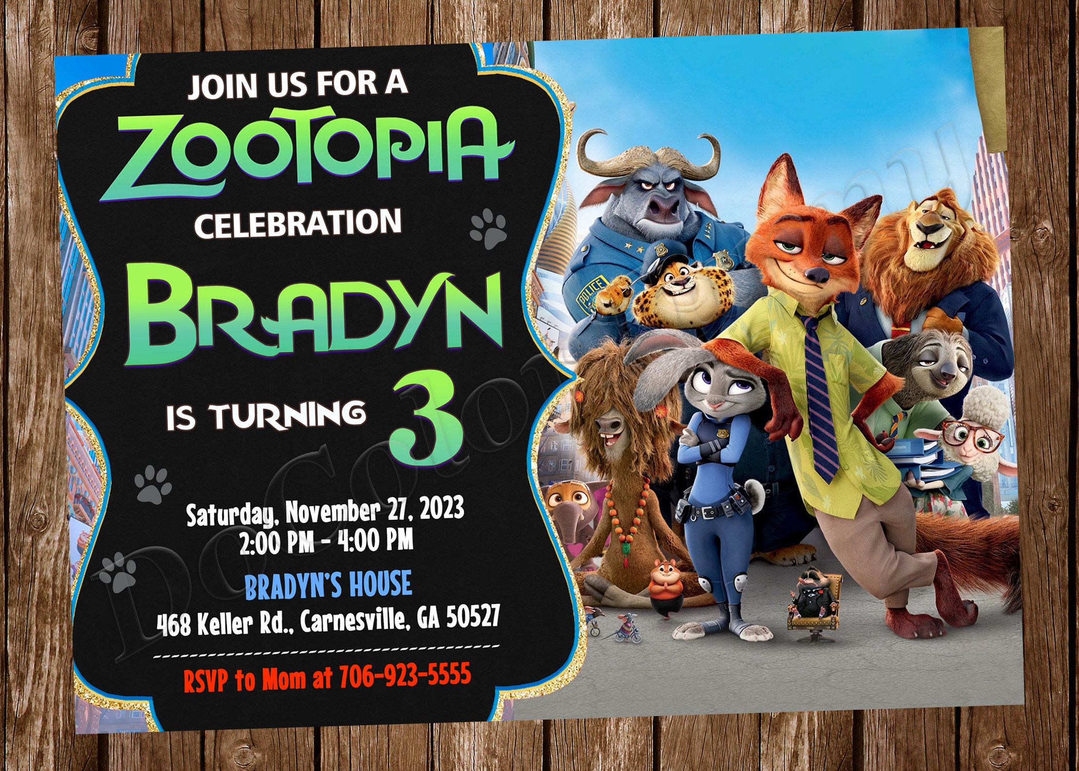Zootopia Invitation Zootopia Birthday Invitation Zootopia Party ...