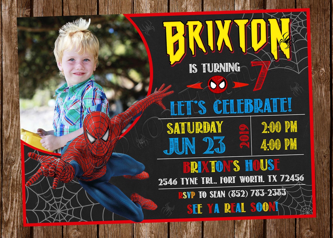 Spiderman Invitation Spider Man Invitation Spiderman Party - Etsy