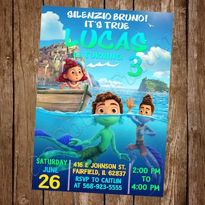 Luca Invitation Luca Birthday Luca Party Luca Invite Luca - Etsy
