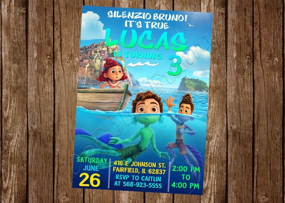 Luca Invitation Luca Birthday Luca Party Luca Invite Luca - Etsy