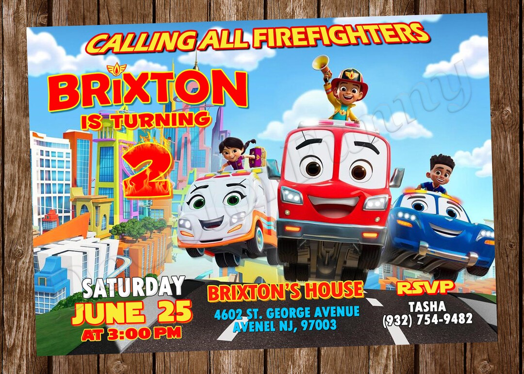 Firebuds Invitation Firebuds Birthday Firebuds Party Firebuds Invite ...