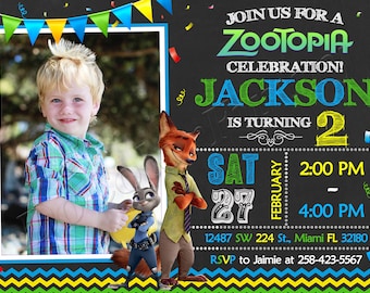Zootopia Invitation Zootopia Birthday Invitation Zootopia Party ...