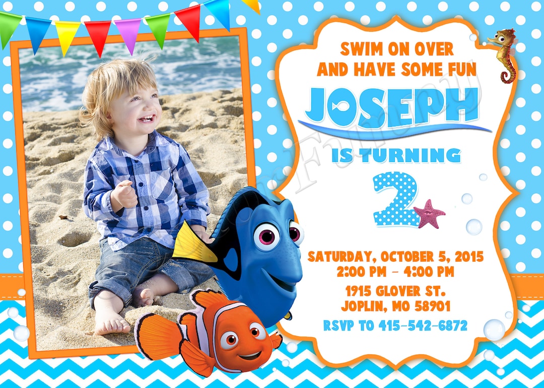 Finding Nemo Invitation Finding Dory Invitation Finding Nemo Birthday ...