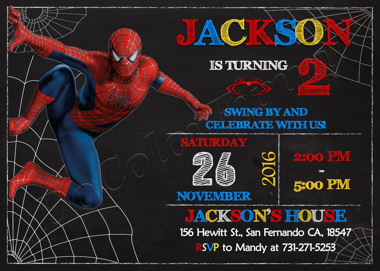 Spiderman Invitation Spider Man Invitation Spiderman Party | Etsy