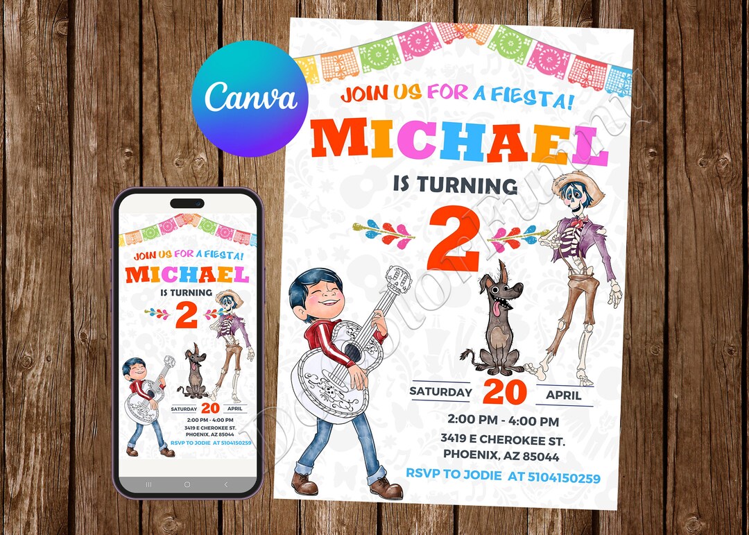 Coco Invitation Birthday Party Coco Birthday Invitation Fiesta ...