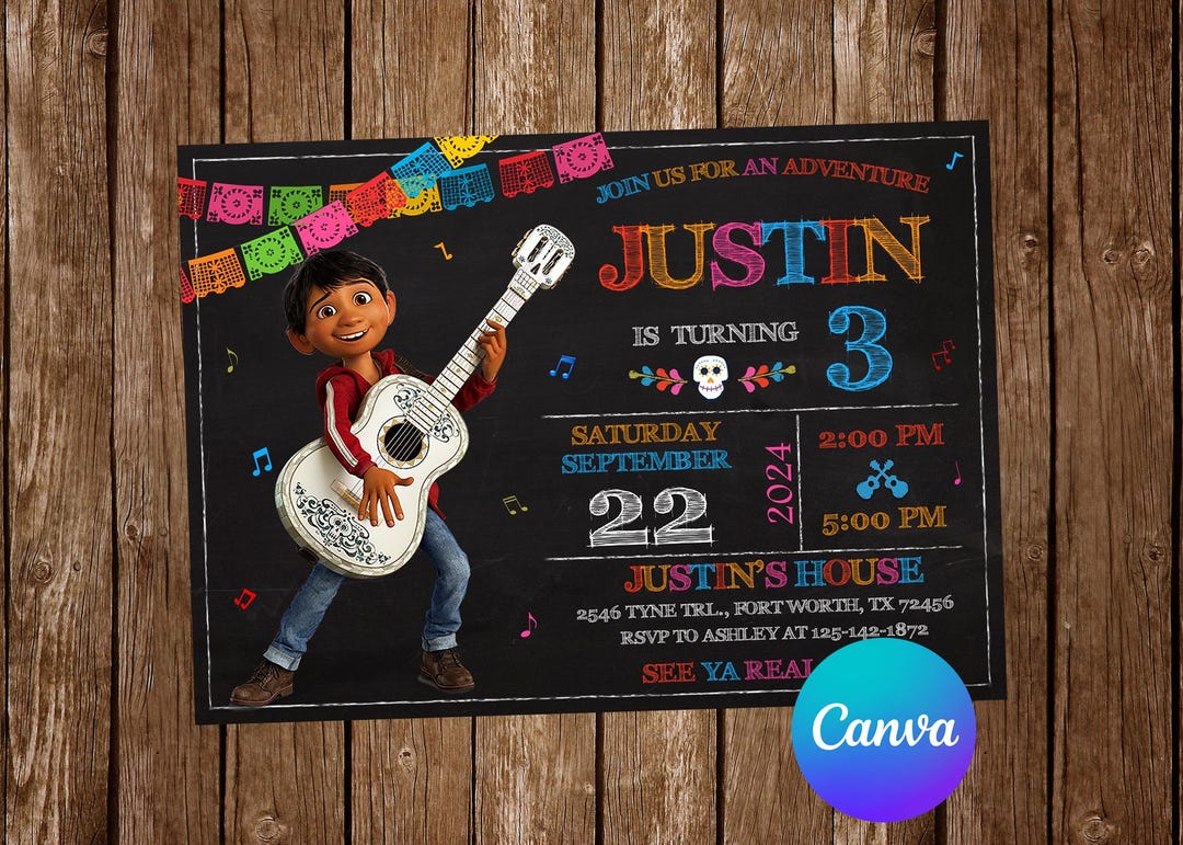 Coco Invitation Birthday Party Coco Birthday Invitation Fiesta ...