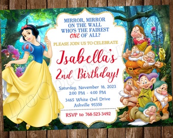 Snow White Invitation Snow White Invite Disney Princess Invite Princess ...