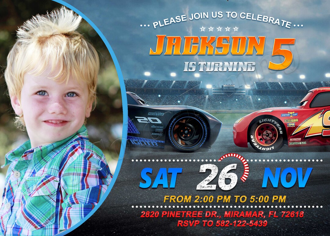 Cars 3 Invitation Cars Invitation Cars 3 Birthday Party - Etsy