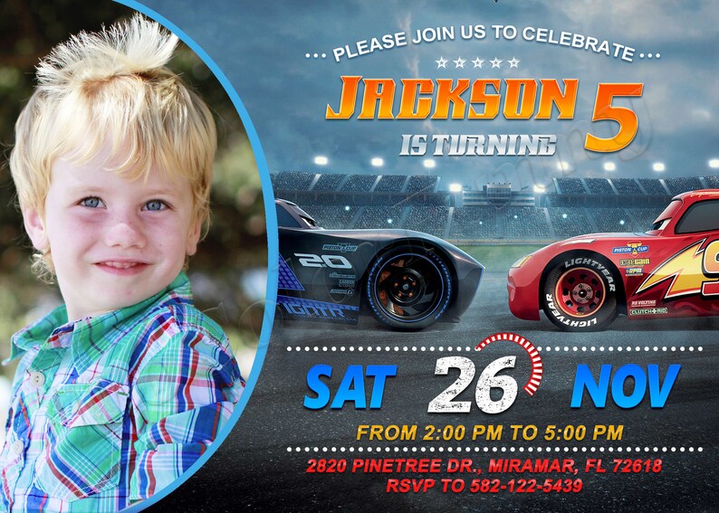 Cars 3 Invitation Cars Invitation Cars 3 Birthday Party - Etsy